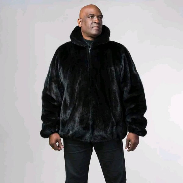 Men Mink Bomber Jacket - Etsy