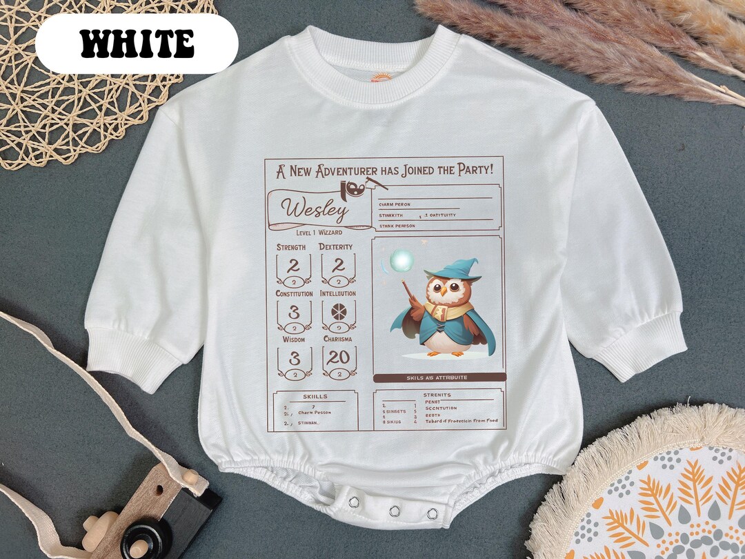 Personalized Baby Character Sheet One-piece Romper Sweatshirt Custom ...