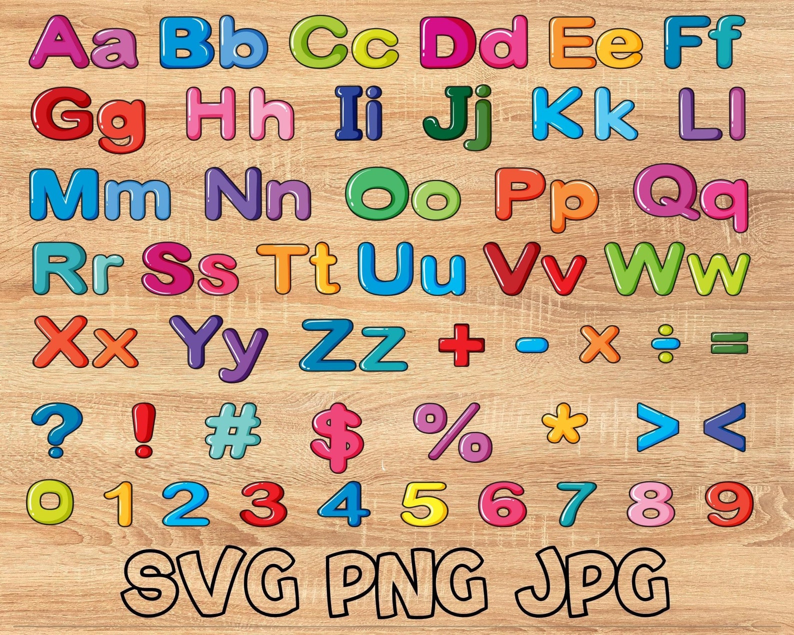 Alphabet Font Svg, Letters and Numbers Svg Png Jpg Cut File for Cricut ...