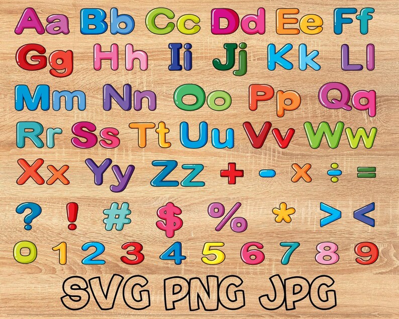 Alphabet Font Svg, Letters and Numbers Svg Png Jpg Cut File for Cricut ...