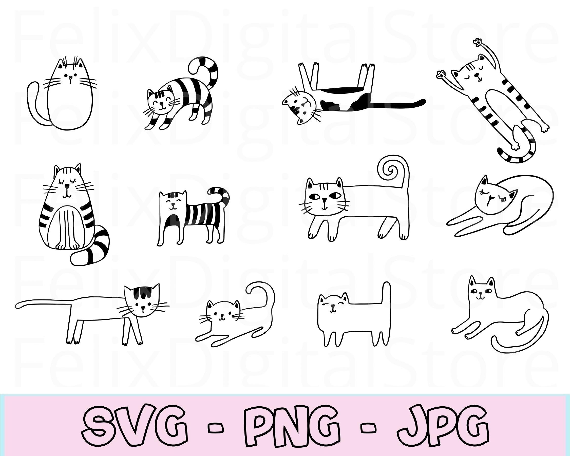 Cute Cat Svg Files Cat Svg Bundle Cat Face Svg Cat Design - Etsy