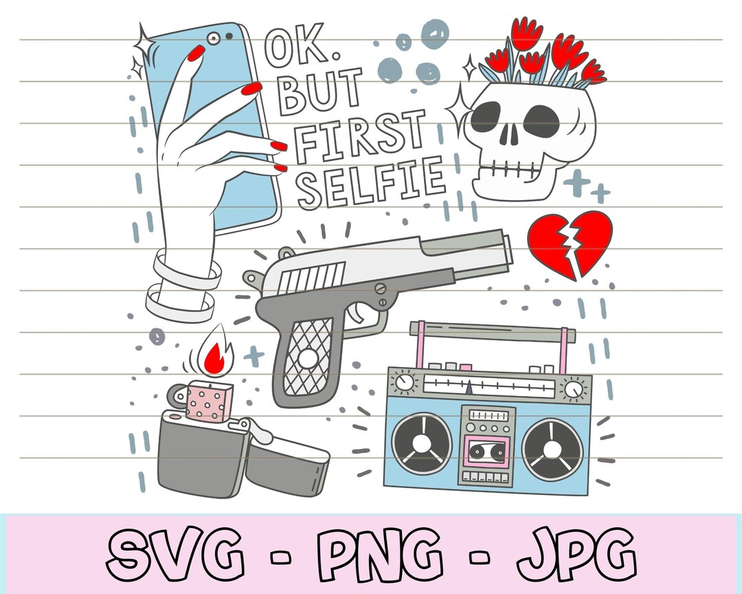 Cute Sticker Svg Bundle, Doodle Svg, Sticker Clipart, Digital Design ...