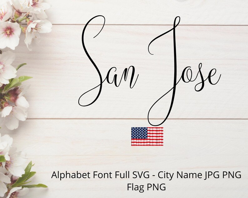 Alphabet Font Svg San Jose Sign Png Jpg Cut File for Cricut | Etsy