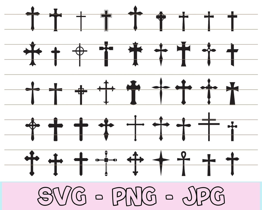 Cross Svg File, Cross Clipart Bundle, Christian Svg, Catholic Svg ...