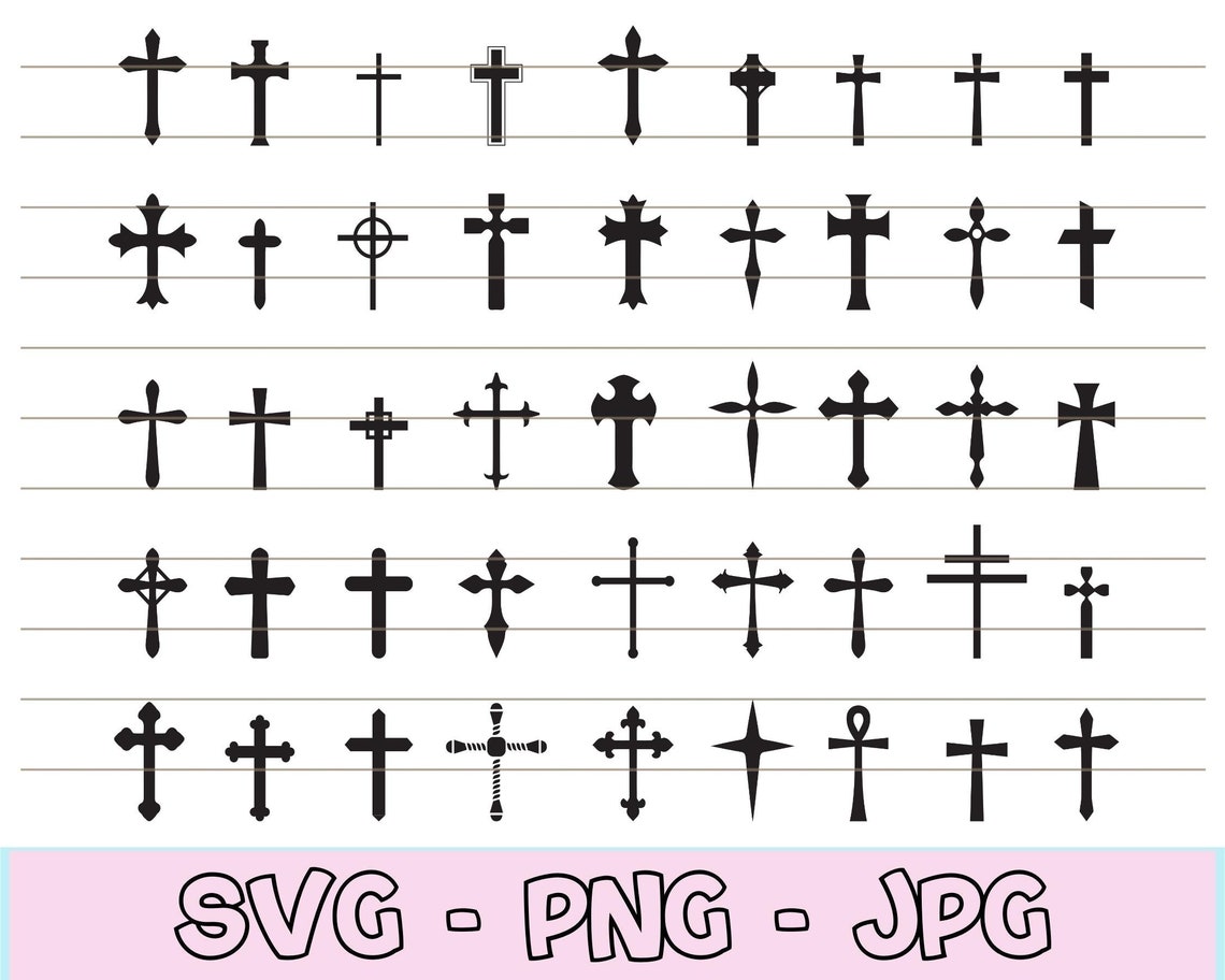 Cross Svg File, Cross Clipart Bundle, Christian Svg, Catholic Svg ...