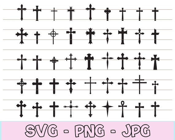 Cross Svg File Cross Clipart Bundle Christian Svg Catholic - Etsy