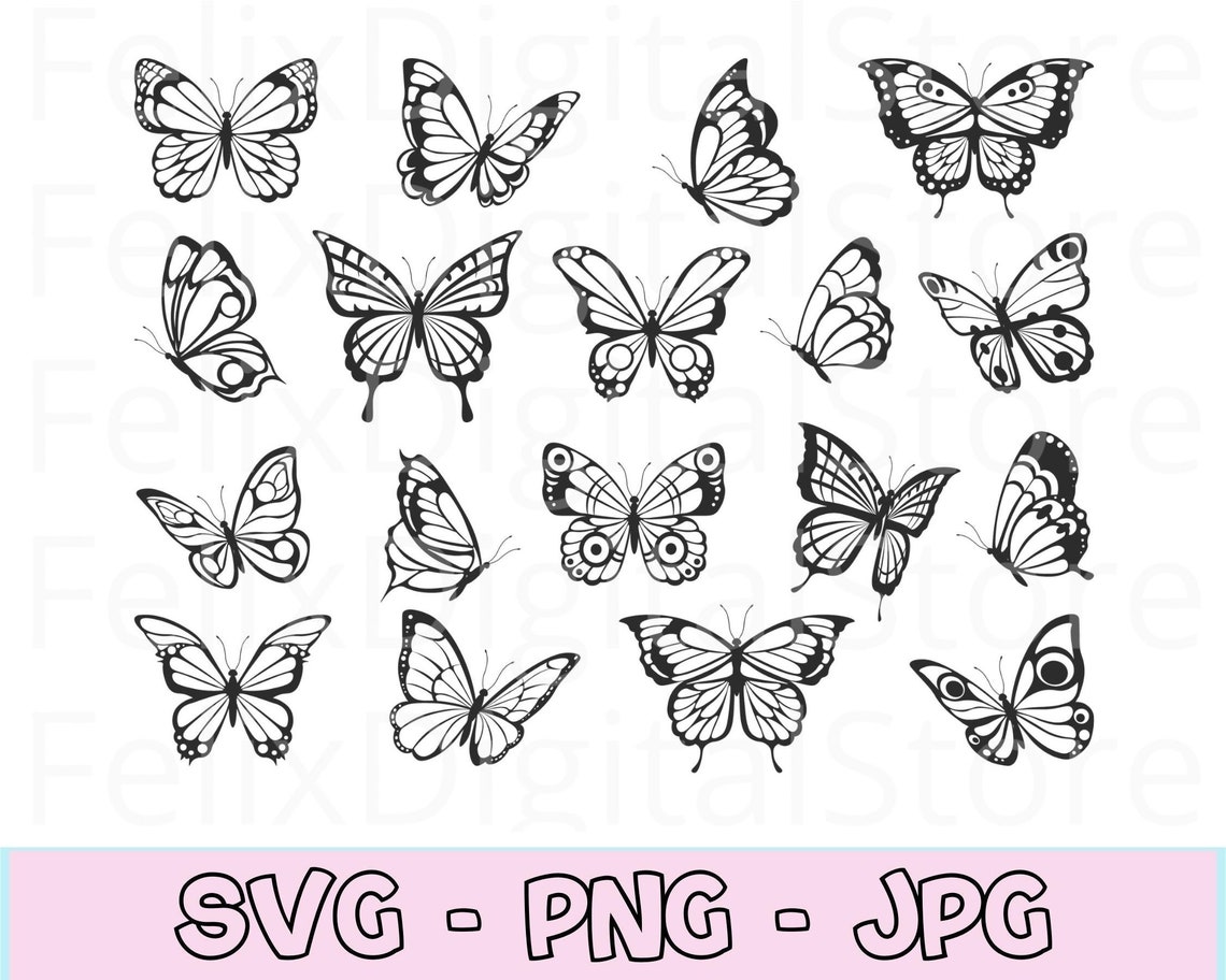 Butterfly Bundle Svg Butterfly Clipart Svg Butterfly Vector | Etsy