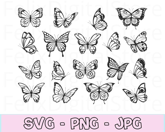 Butterfly Bundle Svg Butterfly Clipart Svg Butterfly Vector | Etsy