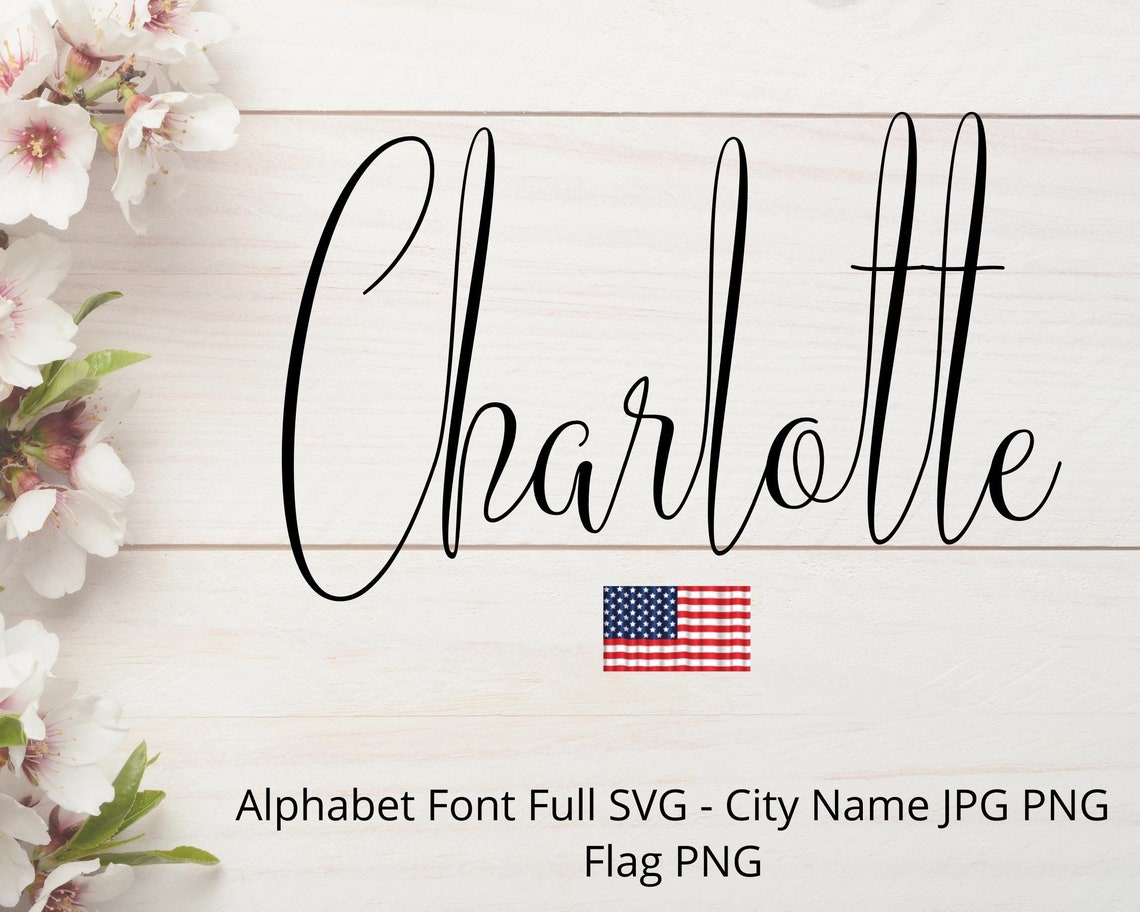Alphabet Font Svg Charlotte Sign Png Jpg Cut File for Cricut - Etsy