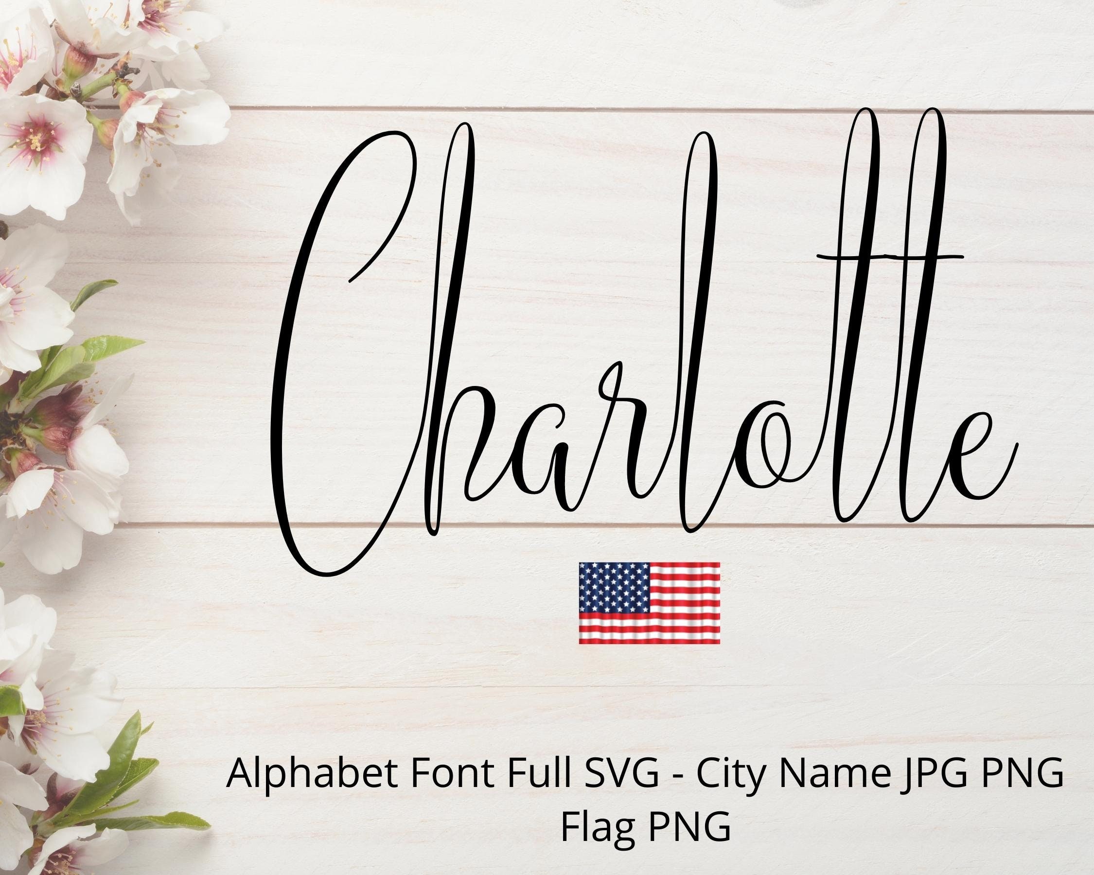 Alphabet Font Svg Charlotte Sign Png Jpg Cut File for Cricut - Etsy