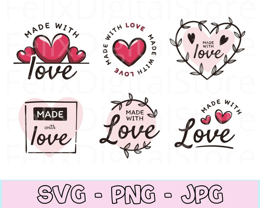 Made With Love Svg, Homemade With Love Svg, Handmade With Love Svg ...