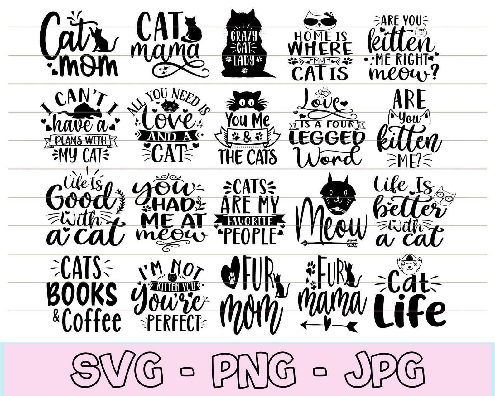 Cat Quote Svg Cute Cat Svg Files Cat Svg Bundle Cat Design - Etsy