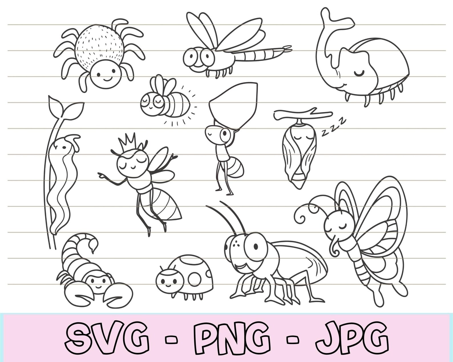 Bugs Svg Cute Bugs Svg for Shirt and Mug Bugs for Kids Bugs | Etsy