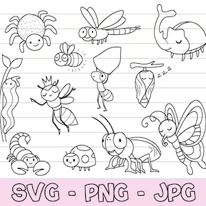 Bugs Svg, Cute Bugs Svg for Shirt and Mug, Bugs for Kids, Bugs Clipart ...