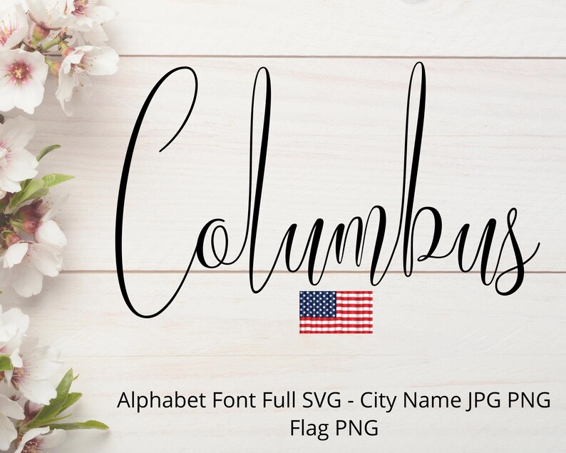 Alphabet Font Svg Columbus Sign Png Jpg Cut File for Cricut - Etsy