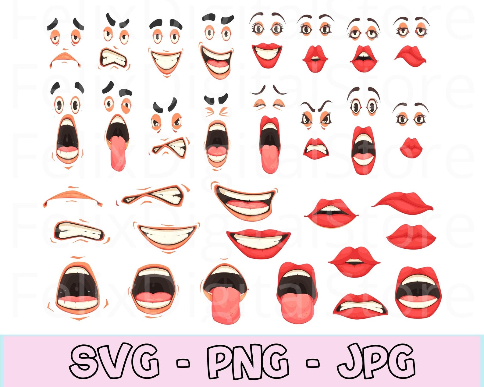 Cartoon Faces Svg Emoji Faces Svg Eyes Svg Cute Faces Svg - Etsy Canada