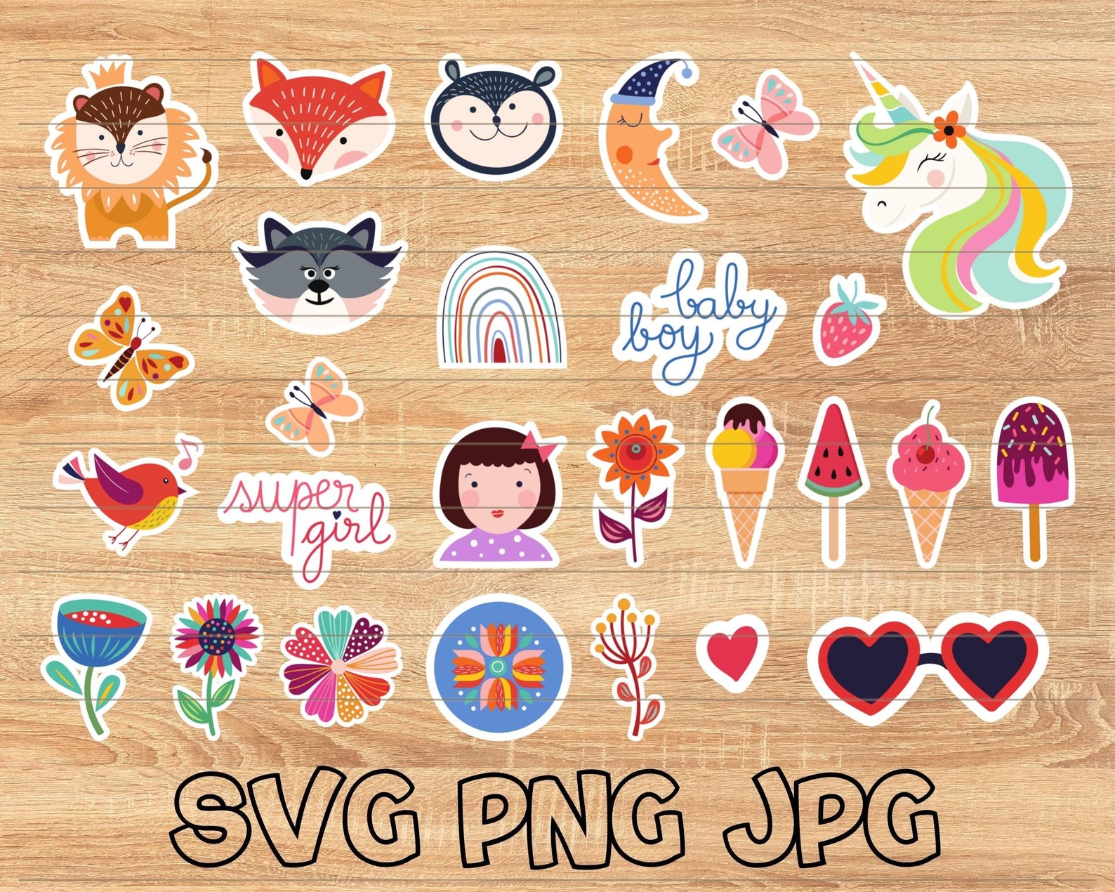 Cute Sticker Svg Bundle for Cricut, Digital Design Vector, Printable ...