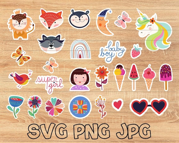 Cute Sticker Svg Bundle for Cricut Digital Design Vector - Etsy UK