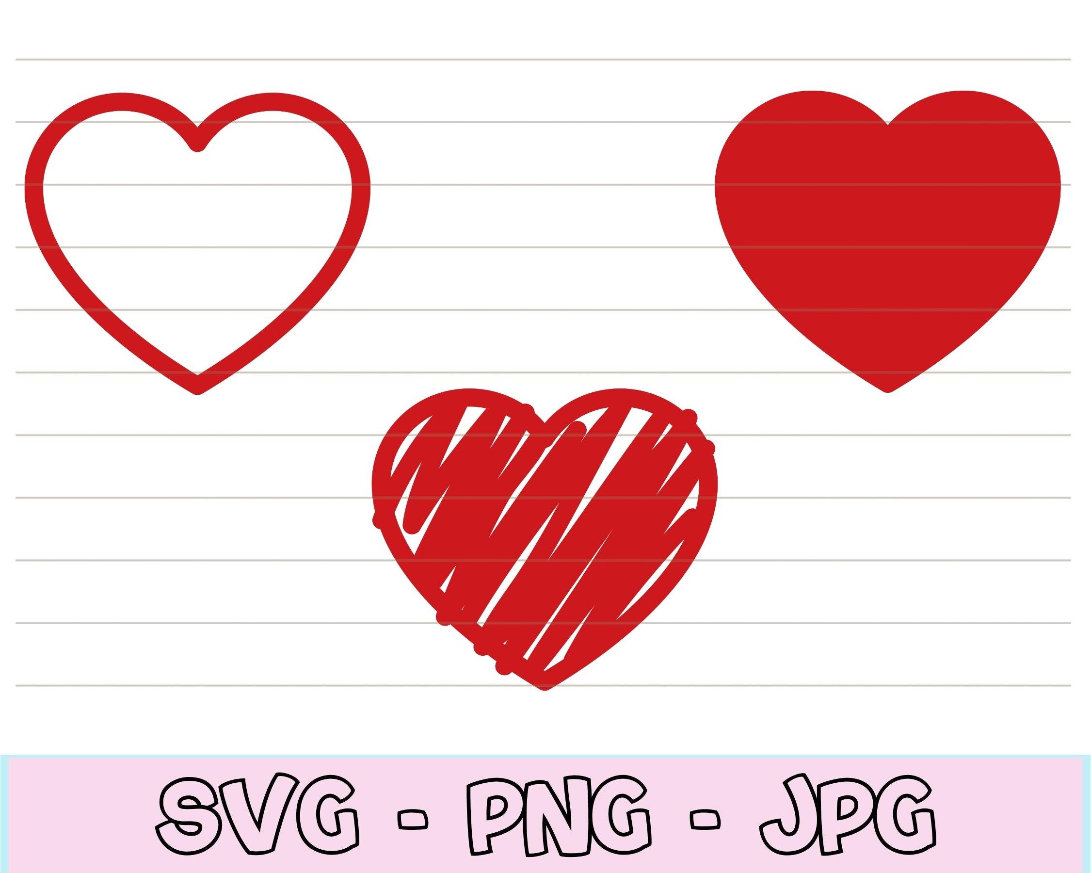 Red Heart Svg, Heart Svg Bundle, Sketch Heart Svg, Open Heart Svg ...