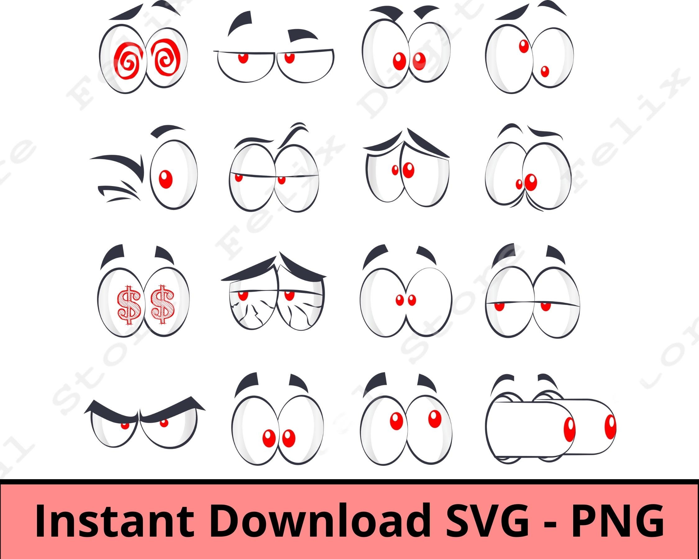 Cartoon Eyes Svg Eyes Svg File Emoticon Svg Cartoon Face - Etsy