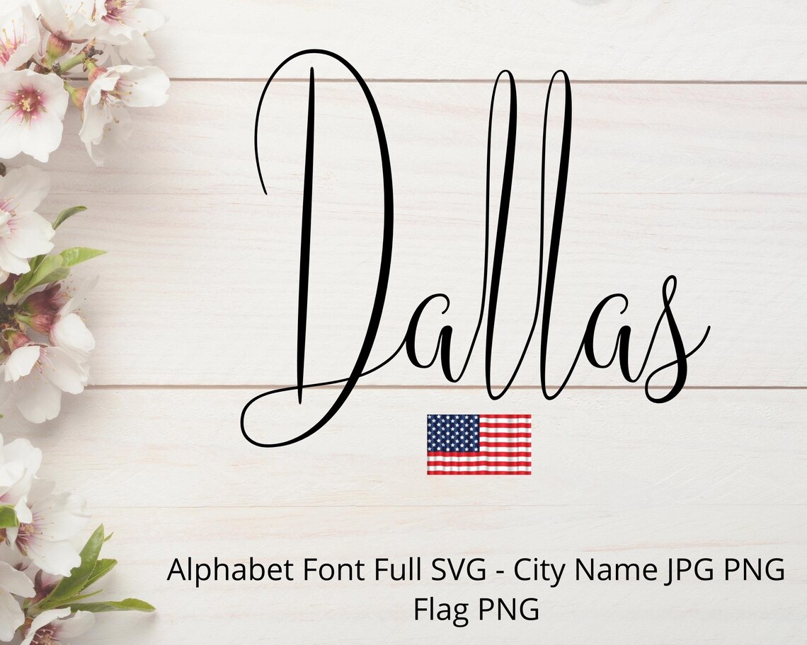 Alphabet Font Svg Dallas Sign Png Jpg Cut File for Cricut - Etsy