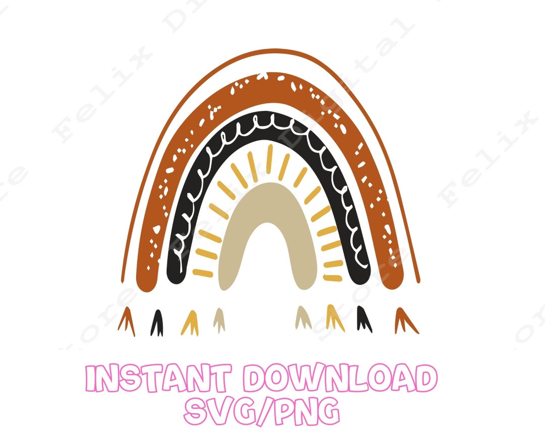 Boho Rainbow Svg Cut File Boho Rainbow Rainbow Sticker Svg File