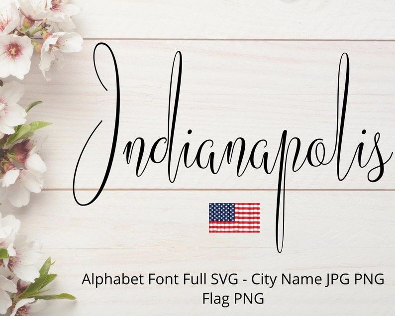 Alphabet Font Svg Indianapolis Sign Png Jpg Cut File for | Etsy