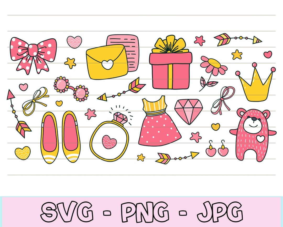 Cute Sticker Svg Bundle for Cricut, Digital Design Vector, Printable ...