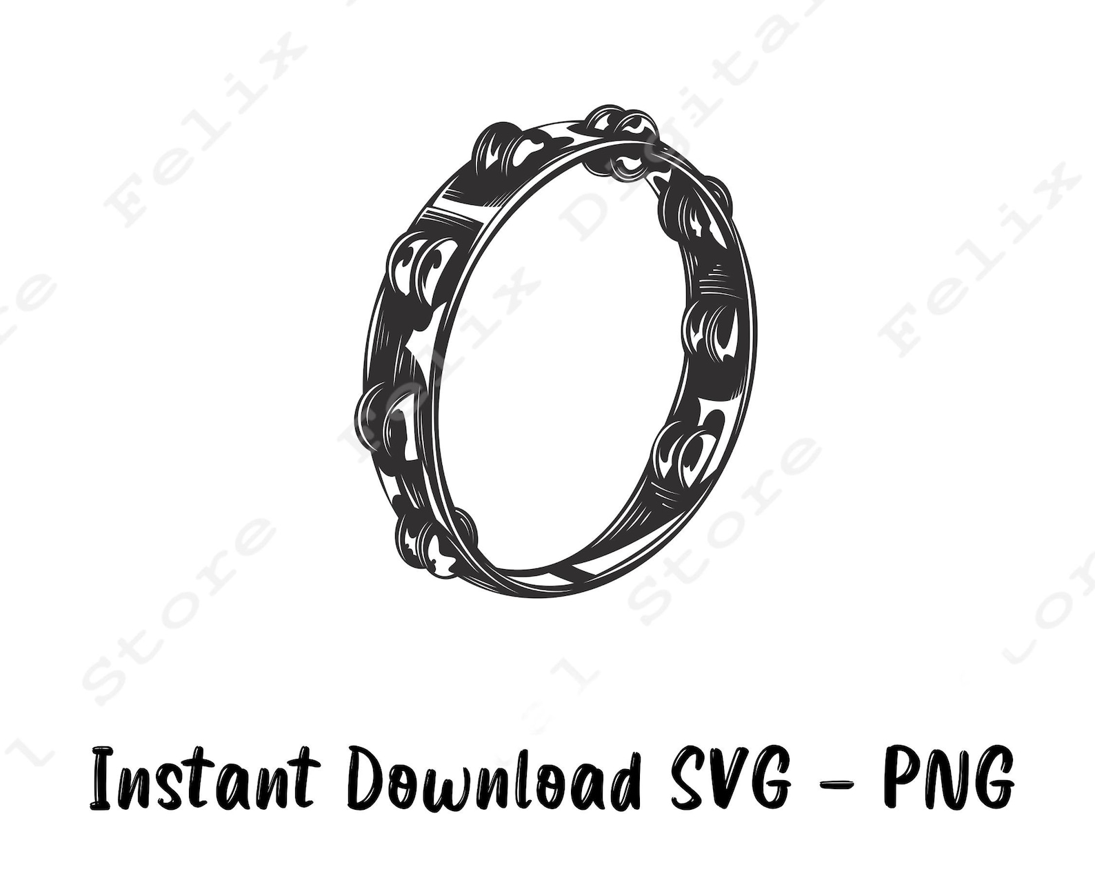 Music Svg Designs Musical Instruments Svg Tambourine Svg - Etsy