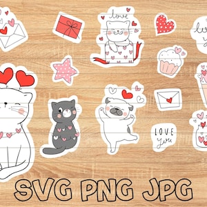 Printable Funny Stickers, Cute Sticker Svg Bundle for Cricut, Digital ...