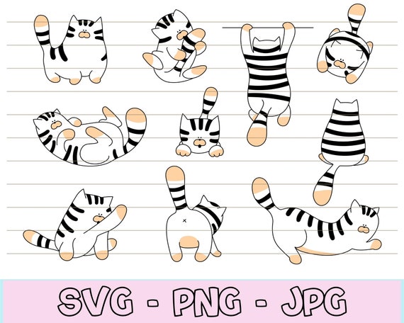 Cute Cat Svg Files Funny Cat Svg Cat Svg Bundle Animals | Etsy