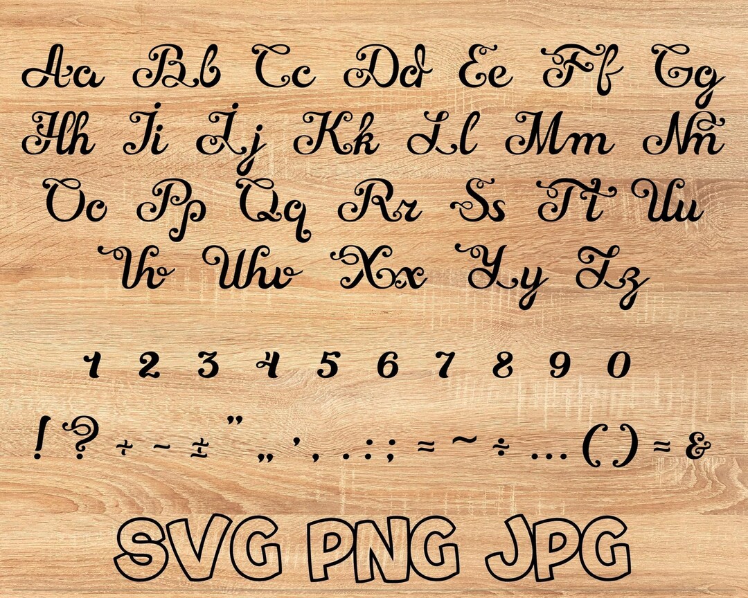 Alphabet Font Svg, Letters and Numbers Svg Png Jpg Cut File for Cricut ...