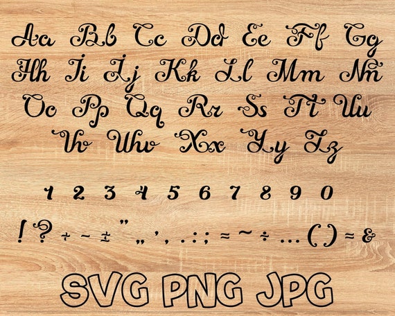 Alphabet Font Svg Letters and Numbers Svg Png Jpg Cut File - Etsy