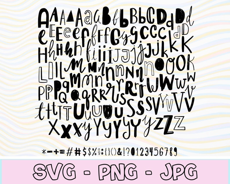 Alphabet Font Svg, Letters and Numbers Svg Png Jpg Cut File for Cricut ...