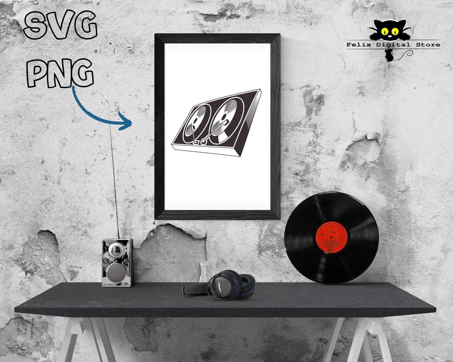 Music Svg Designs Musical Instruments Svg Turntable Svg | Etsy