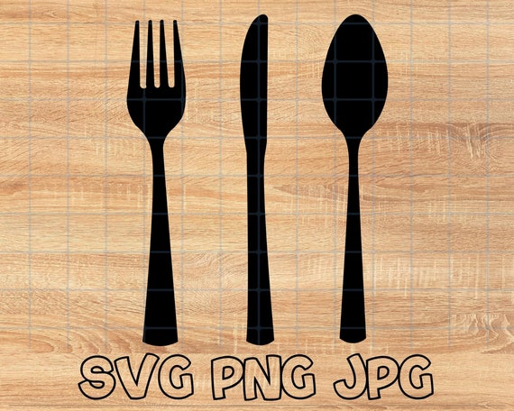 Silverware Kitchen Utensils Svg Fork Knife and Spoon Svg Cut - Etsy
