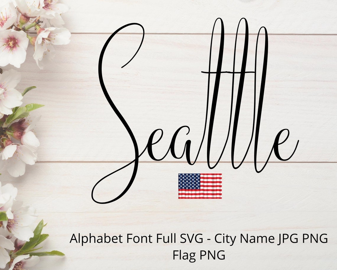 Alphabet Font Svg Seattle Sign Png Jpg Cut File for Cricut | Etsy