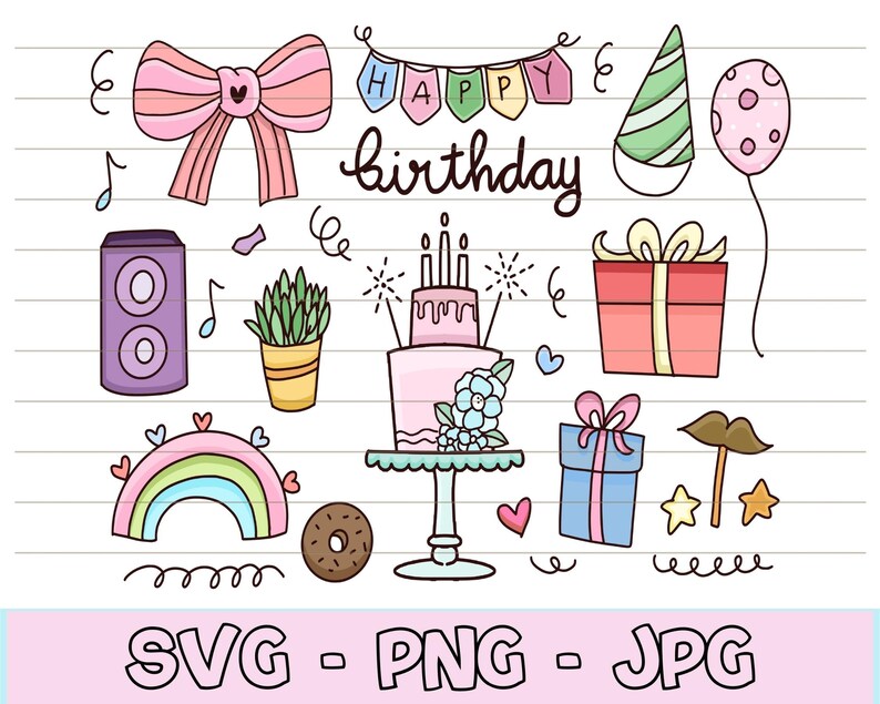 Happy Birthday Svg Bundle Hand Lettered Svg Bday Svg - Etsy