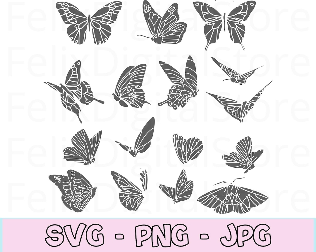 Butterfly Bundle Svg, Butterfly Clipart Svg, Butterfly Vector ...