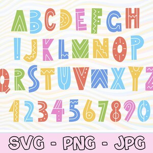 Alphabet Font Svg Letters and Numbers Svg Png Jpg Cut File - Etsy