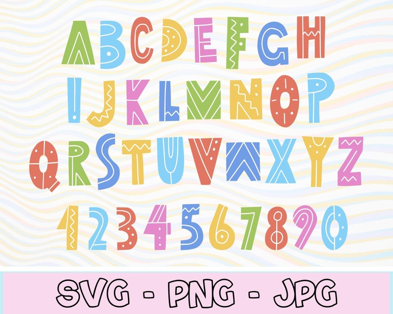 Alphabet Font Svg, Letters and Numbers Svg Png Jpg Cut File for Cricut ...