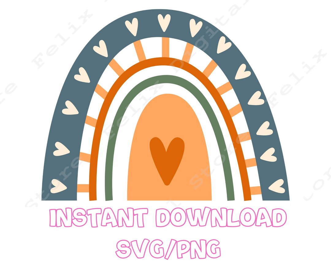 Boho Rainbow Svg Cut File Pastel Rainbow Svg Boho Rainbow Rainbow