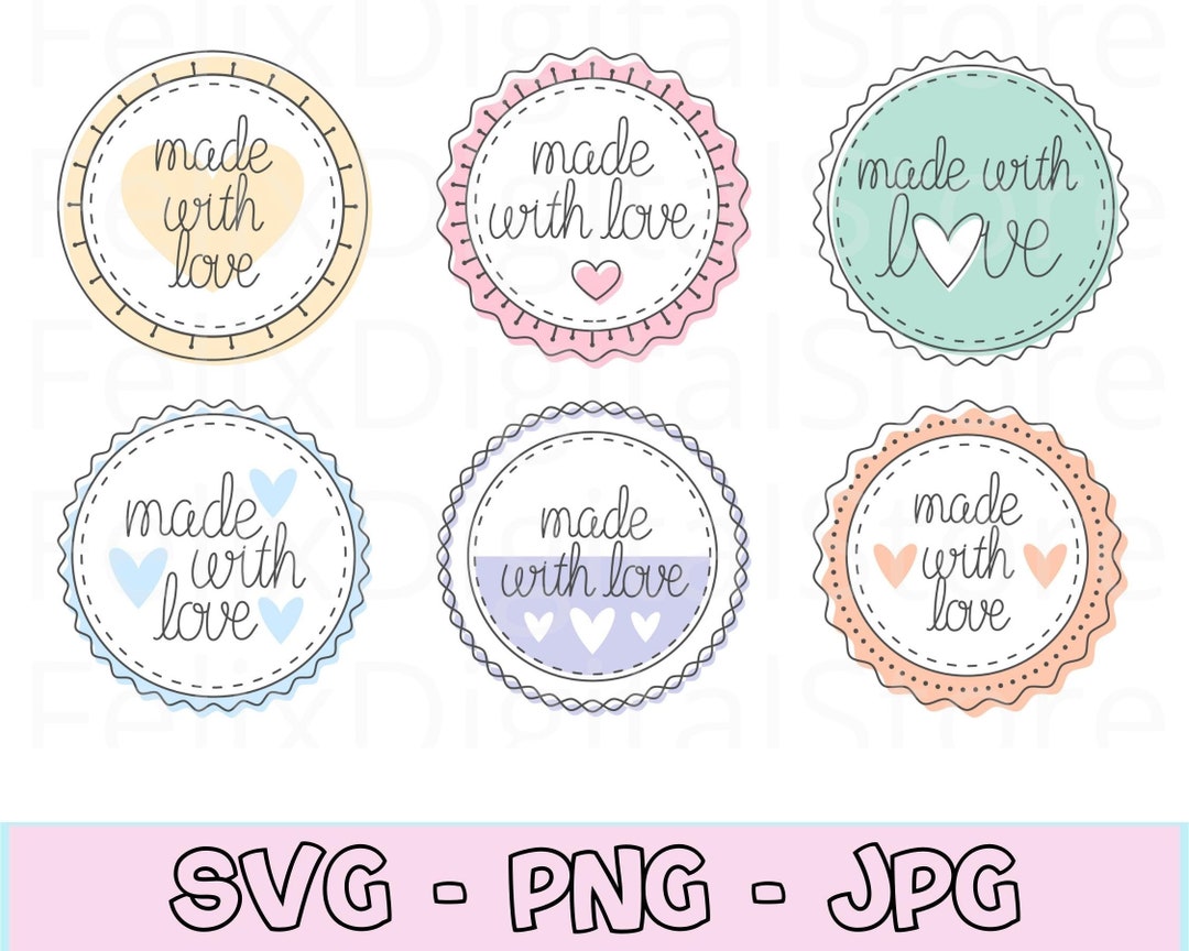 Made With Love Svg, Homemade With Love Svg, Handmade With Love Svg ...