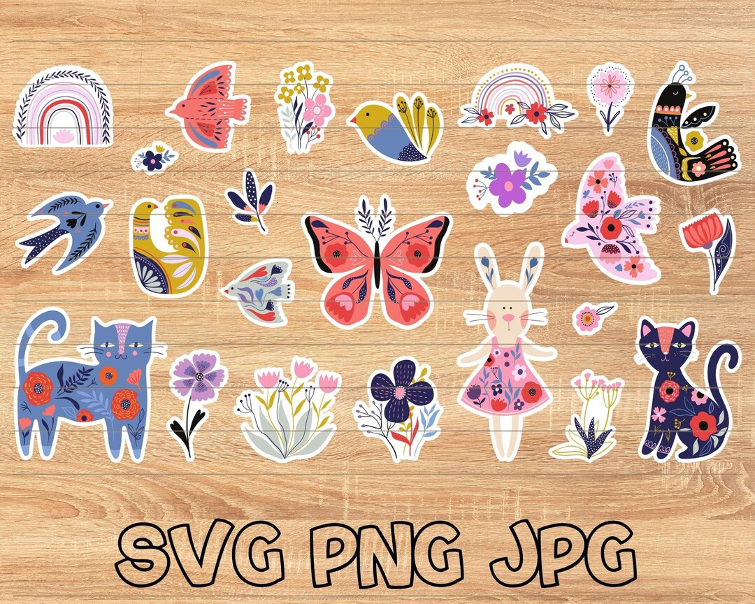 Cute Sticker Svg Bundle for Cricut, Digital Design Vector, Printable ...
