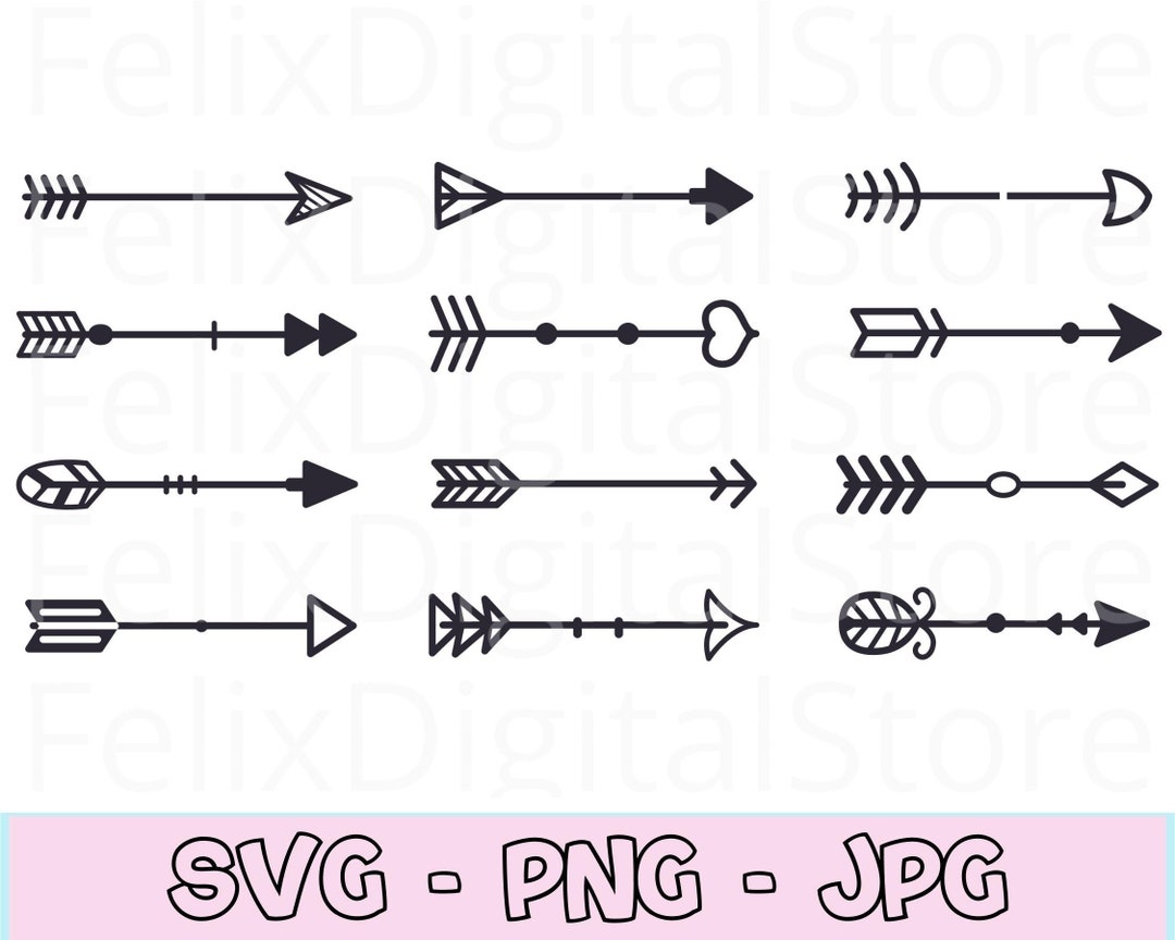 Arrow Bundle, Arrow Clipart, Cute Arrow Svg, Arrow Svg Files, Arrow Svg ...