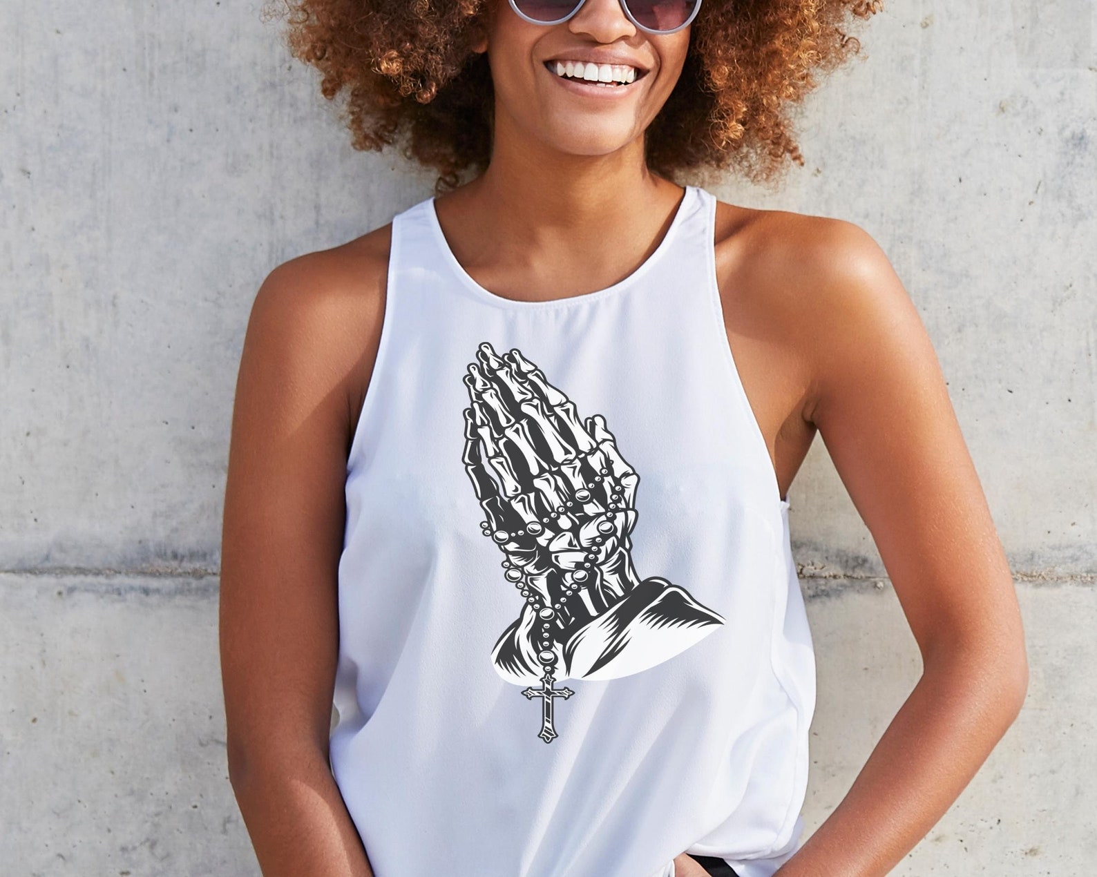 Skeleton Svg Praying Hands Prayer Rosary Faith Cross Jesus - Etsy