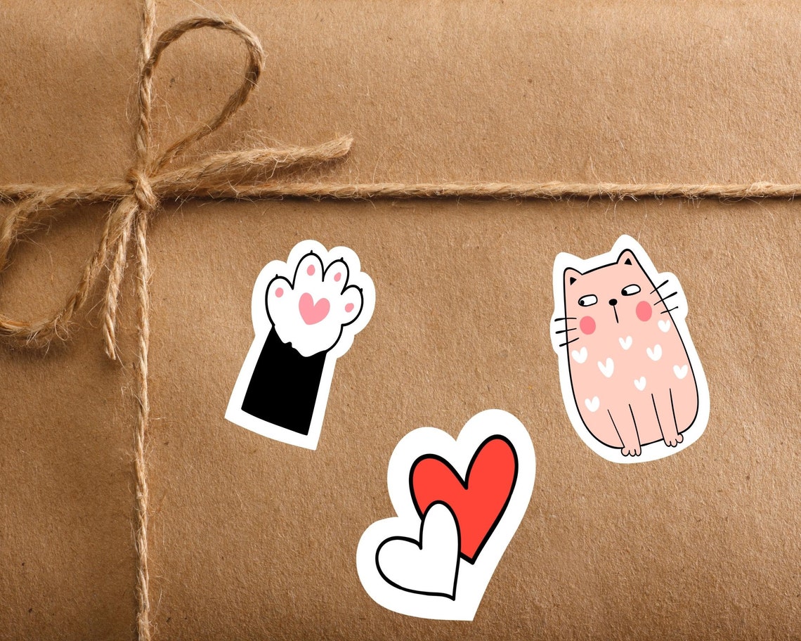 Cute Cat Sticker Svg Bundle for Cricut, Digital Design Vector ...