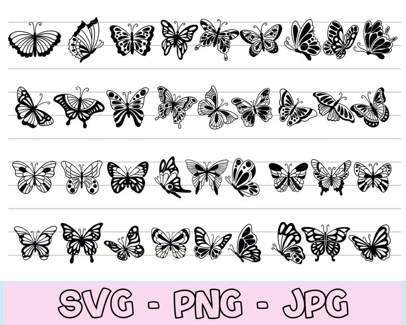Butterfly Bundle Svg Butterfly Clipart Svg Butterfly Vector | Etsy
