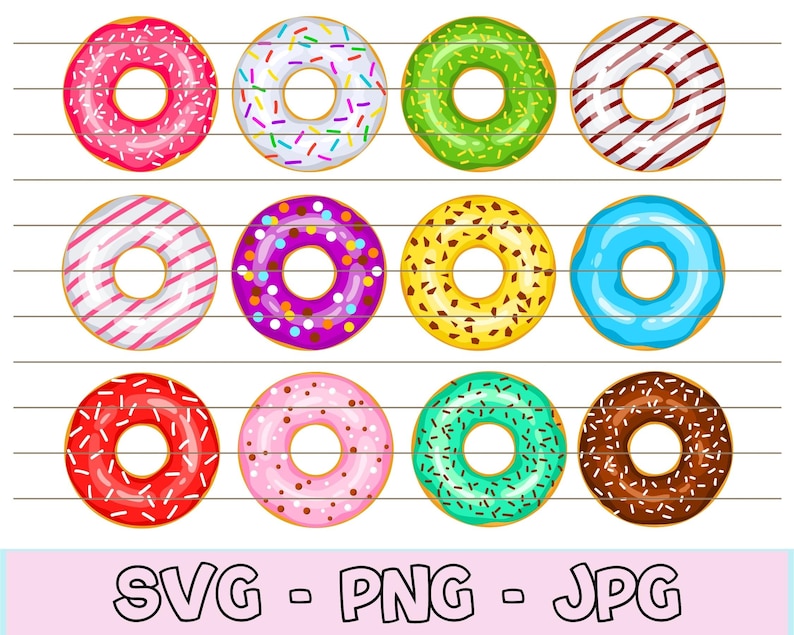 Donut Svg Cut File Sweets Svg Fast Food Svg Food Doodle - Etsy