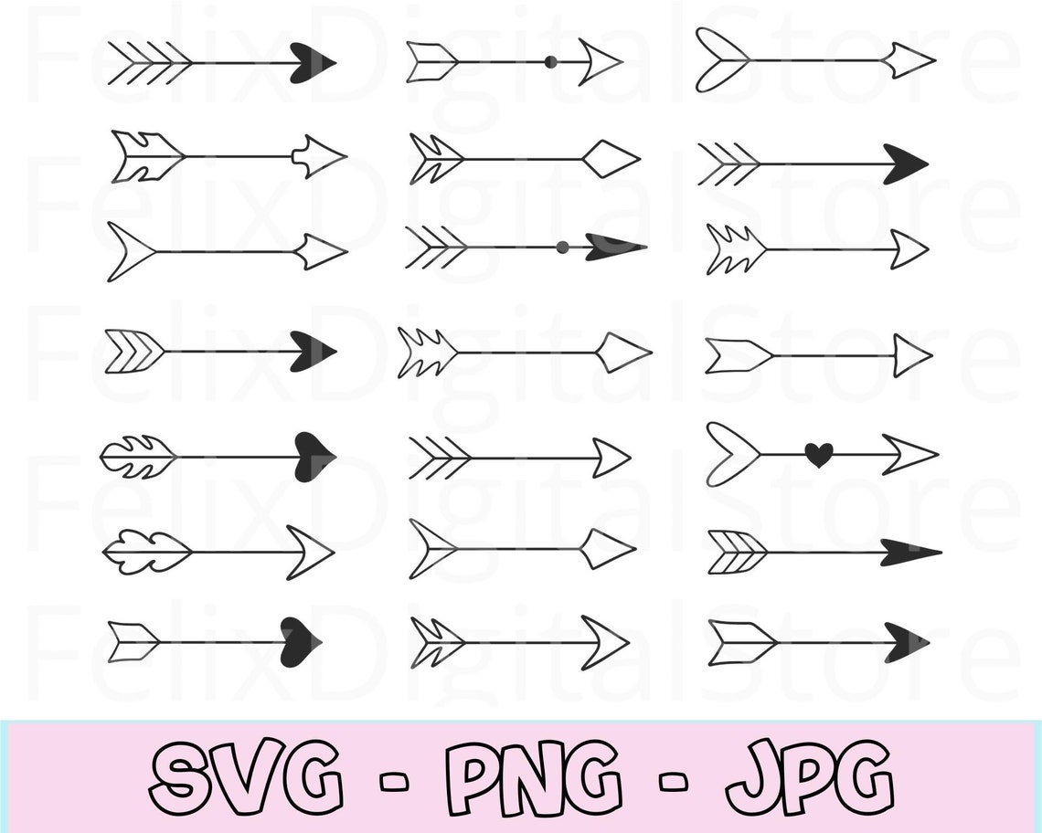 Arrow Bundle Arrow Clipart Cute Arrow Svg Arrow Svg Files - Etsy